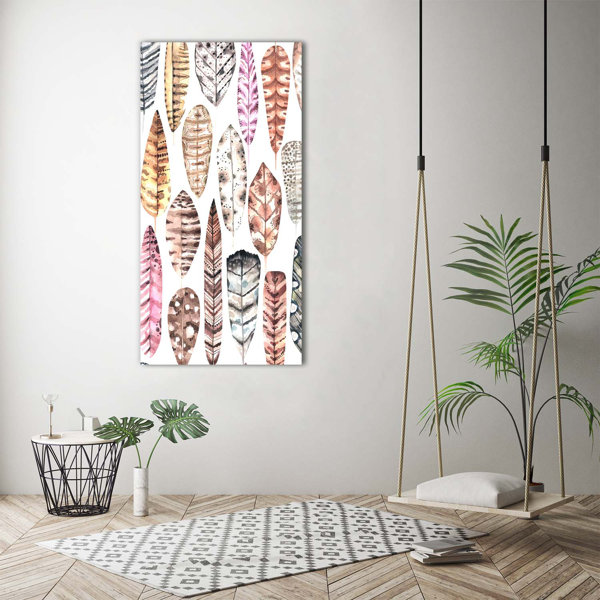 BohoLiving Bunte Federn - Kunstdrucke auf Segeltuch | Wayfair.de